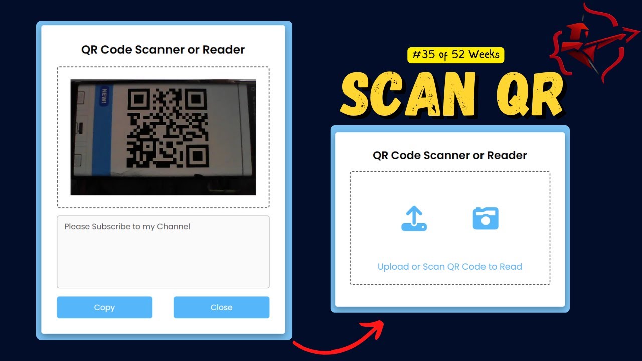 Qr Code Scanner Javascript Project Camera Image Upload Youtube