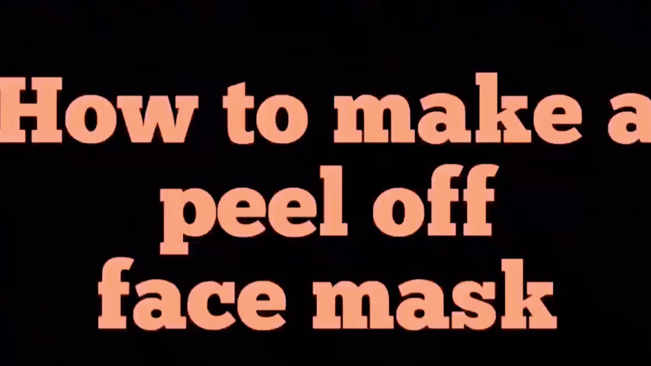 Face Mask Tutorial Youtube