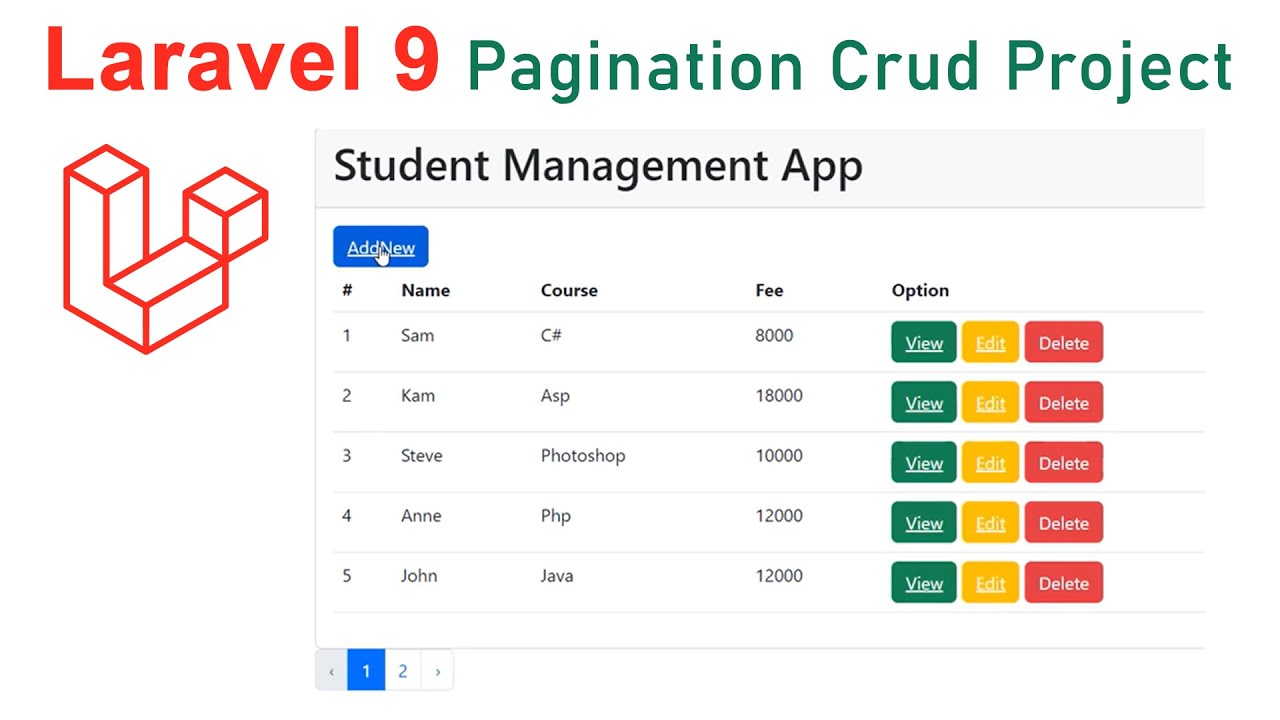 Build A Complete Laravel 9 Crud System With Pagination Now Youtube