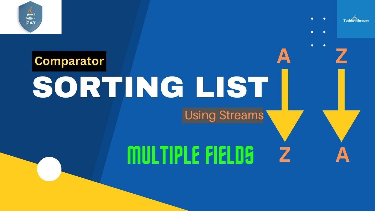 Sorting A List With Multiple Fields Using Streams Java8 Youtube