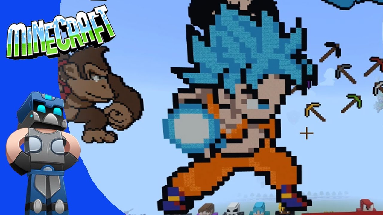 Minecraft Como Hacer Goku Blue Pixel Art Tutorial Youtube