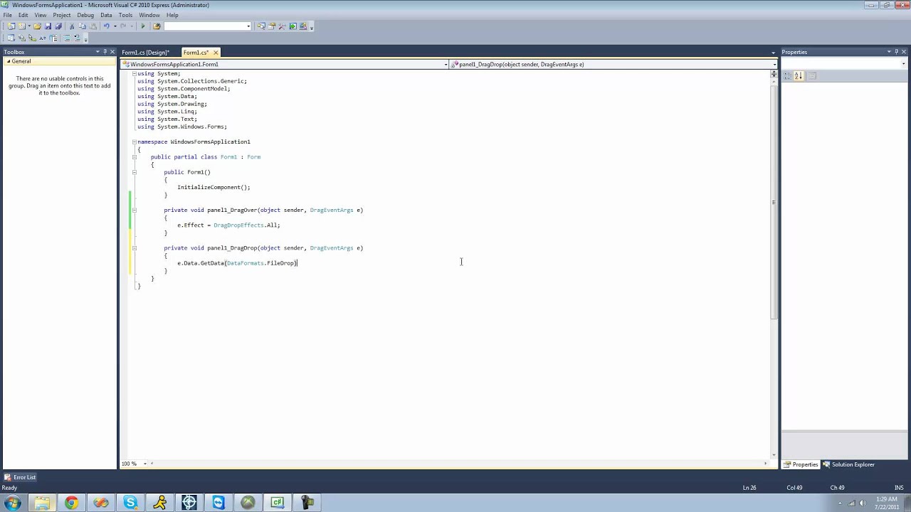 C Beginners Tutorial 118 Drag And Drop Youtube