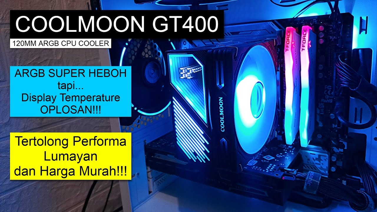 Temp Display Hanya Hiasan Review Coolmoon Gt400 Argb Cpu Cooler