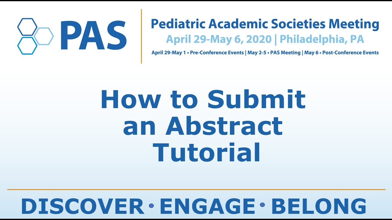 Abstract Submission Tutorial Youtube