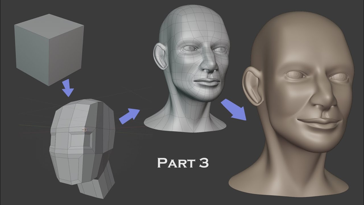 Head 3d Modelling Tutorial Blender Part 3 Youtube
