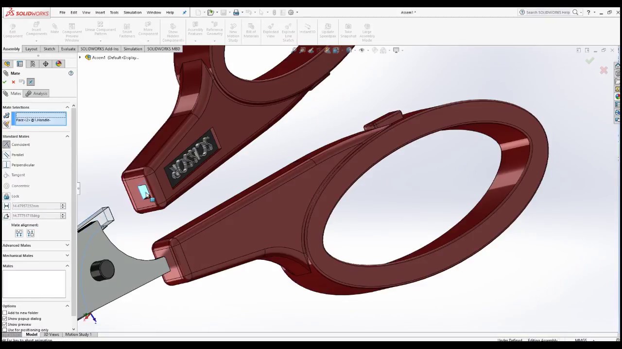 Solid Works Scissors Tutorial Youtube