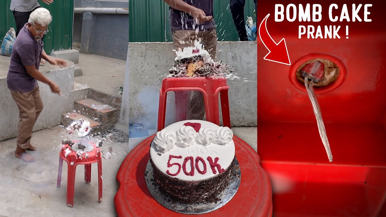 Cake Bomb Prank On Dad ёяшв 2 In 1 Prank Youtube