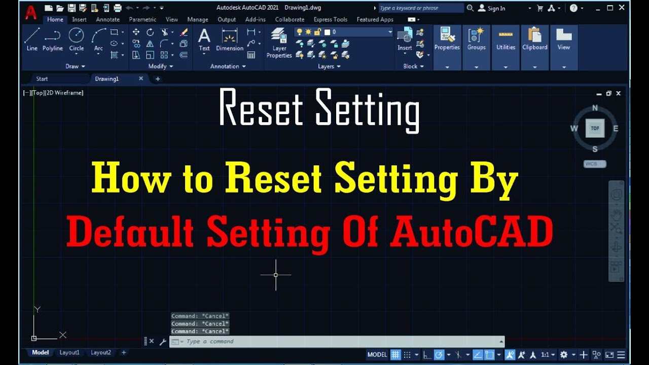 How To Reset Autocad Setting By Dafult Youtube