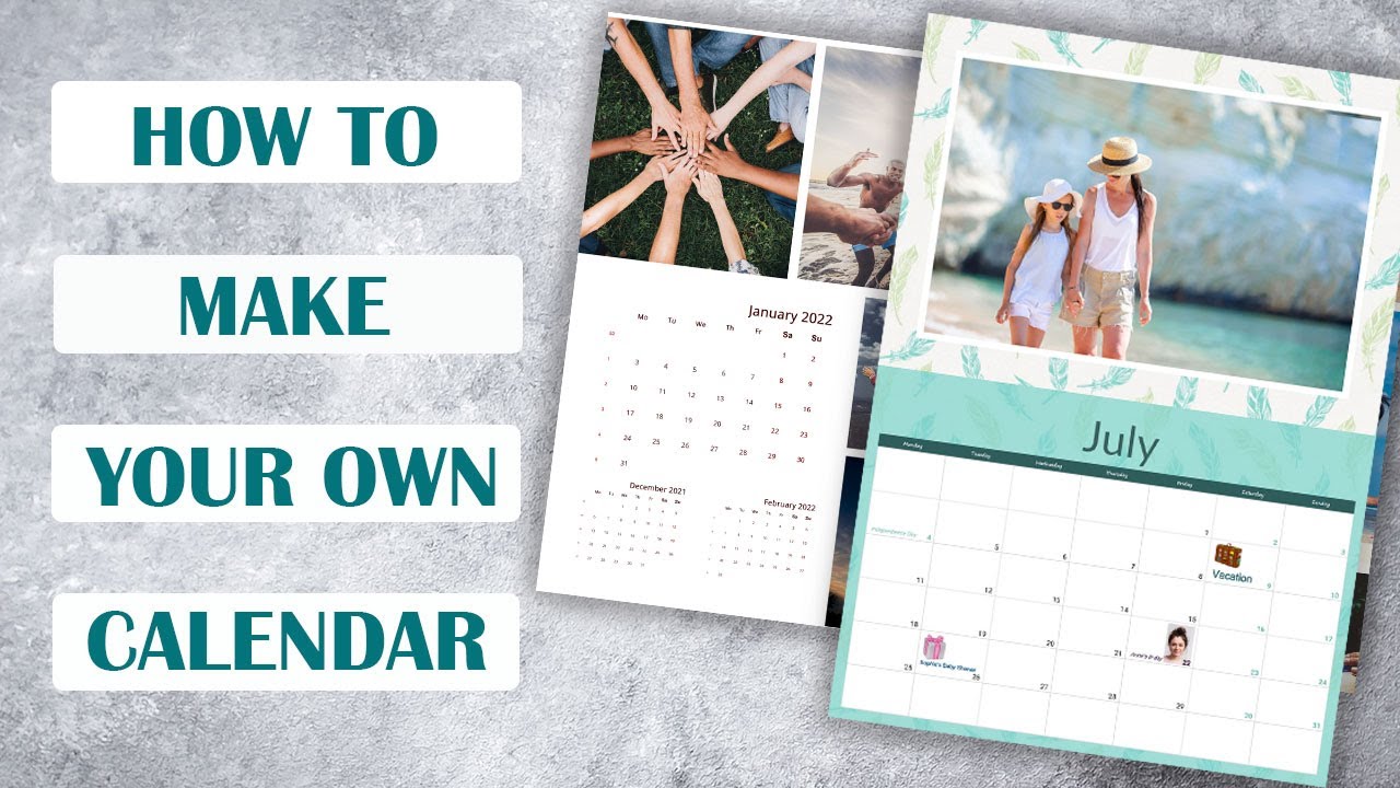 How To Make Your Own Calendar With Photos And Holidays Youtube