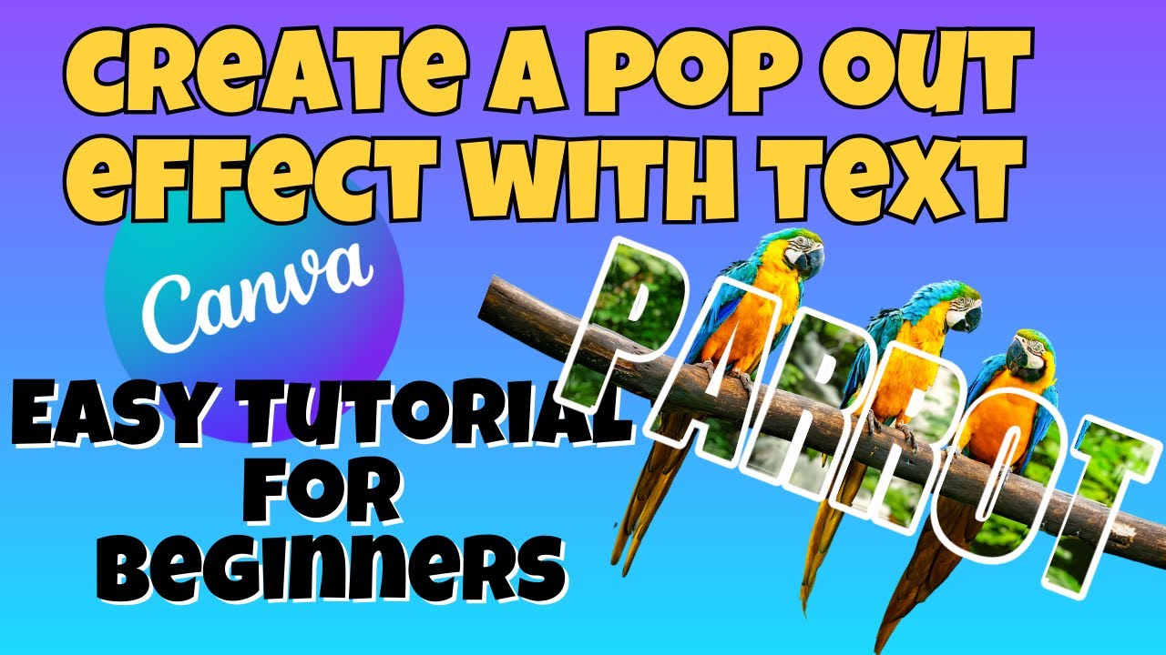 Canva How To Create Text Pop Out Effect With Bird Canva Popout Youtube