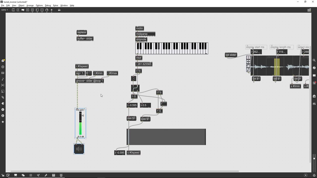 Max Msp Tutorial Slider Controlled Reversing Sample Instrument Youtube