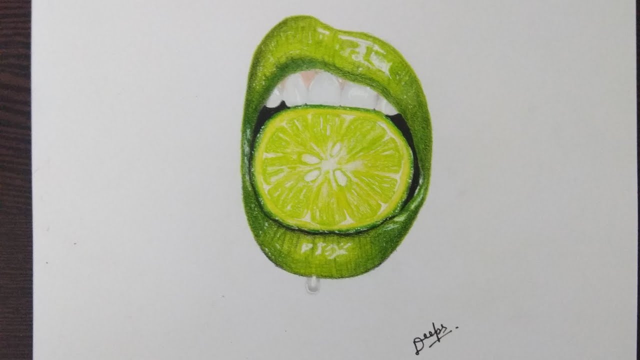 How To Draw Lime Lips Step By Lipstutorial Org