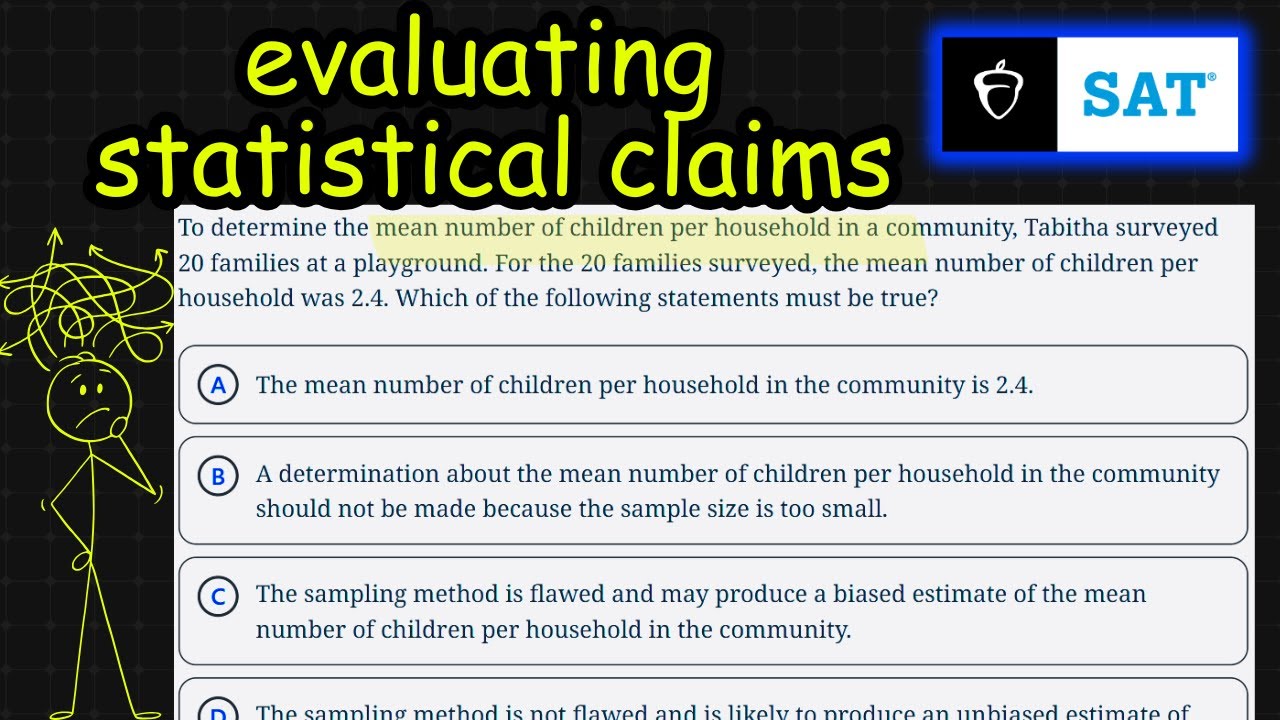 Sat Math Is Easy Evaluating Statistical Claims Youtube