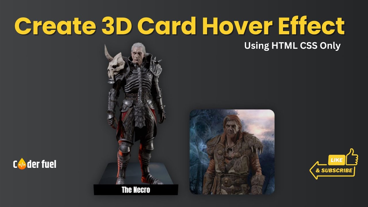 3d Card Hover Effect Using Html Css Only Coderfuel Youtube