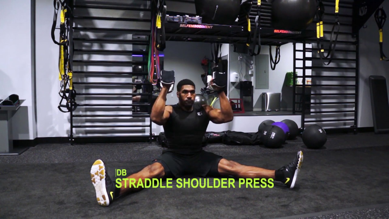 Dumbbell Straddle Shoulder Press Youtube