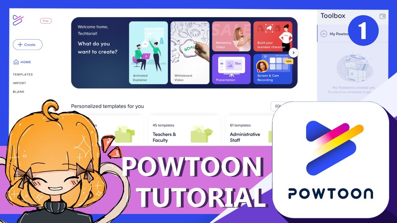 Powtoon Tutorial Part 1 Homepage And Creating A Character Youtube