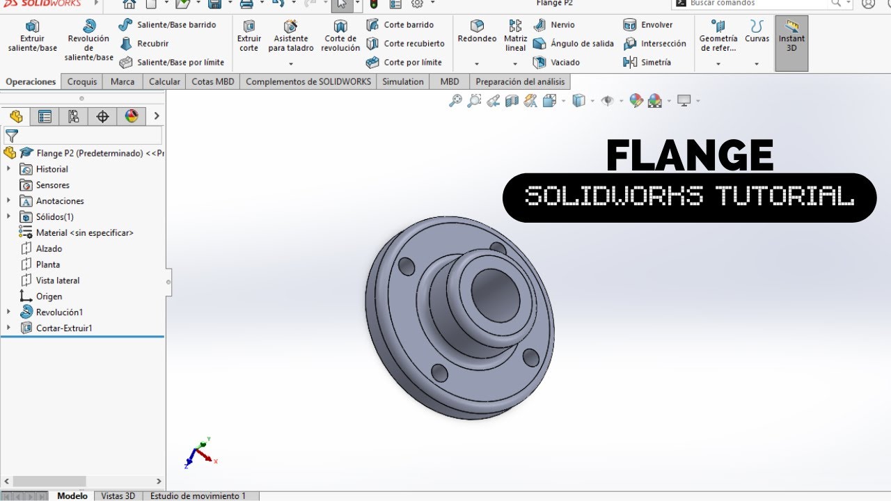 Flange Solidworks Tutorial Youtube