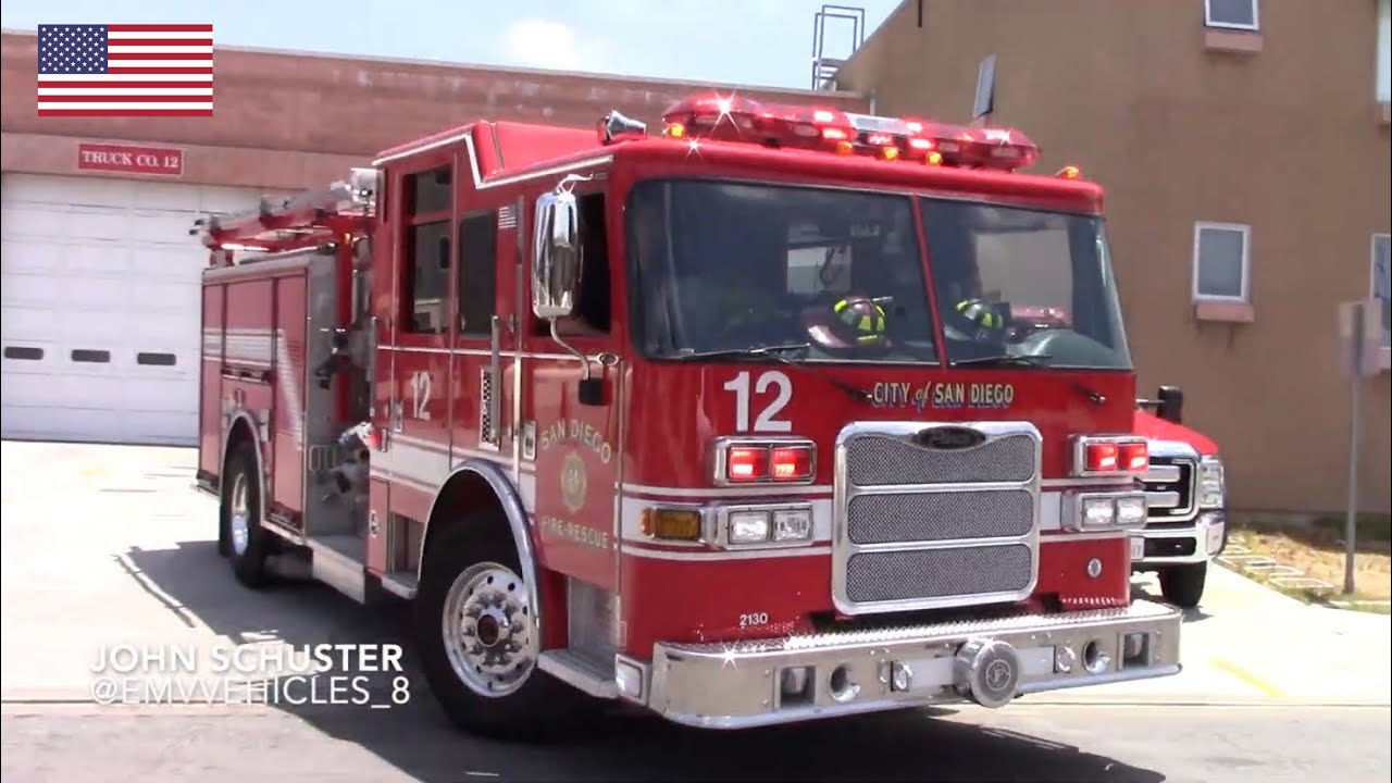 San Diego Fire Rescue Dept Engine 12 Responding Youtube