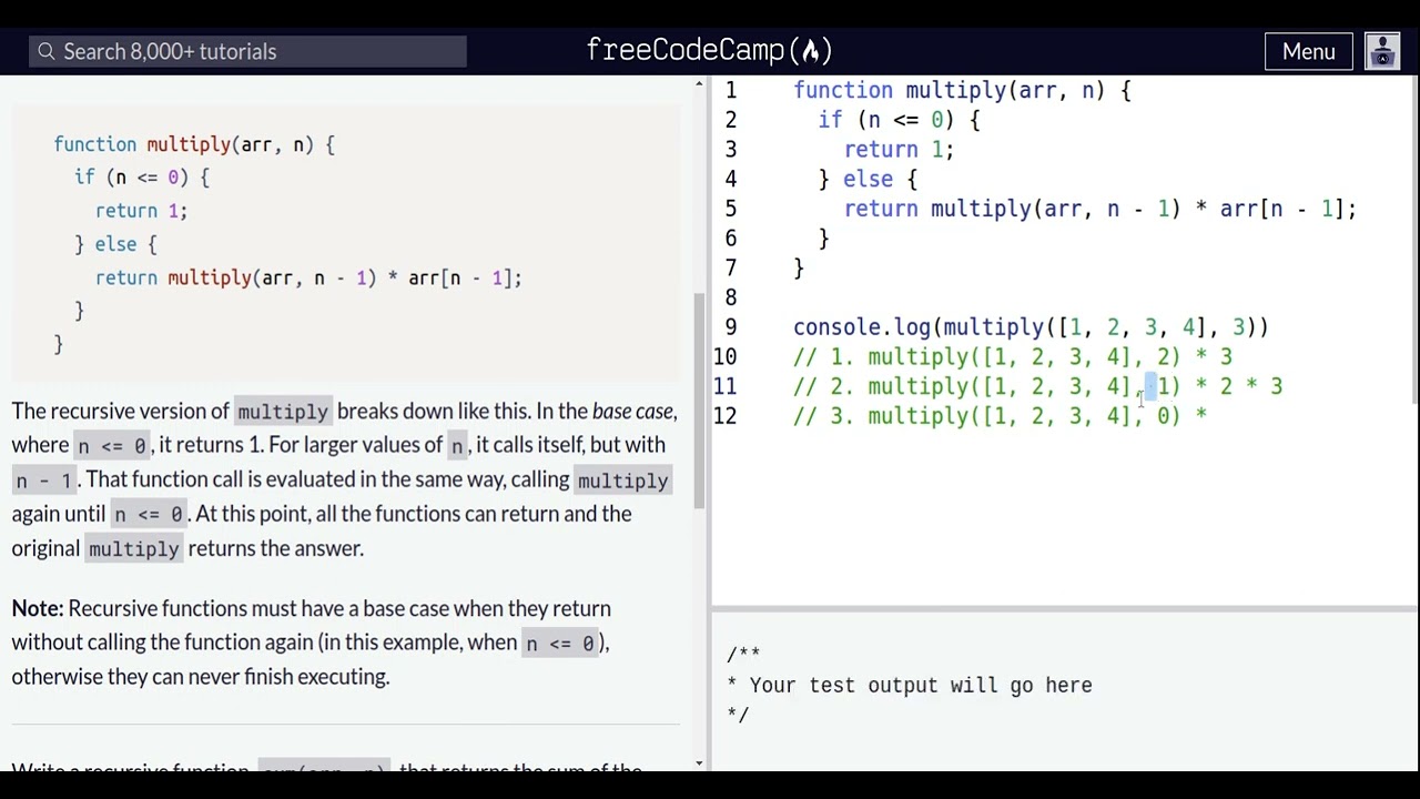 Lesson 103 Basic Javascript Replace Loops Using Recursion Youtube