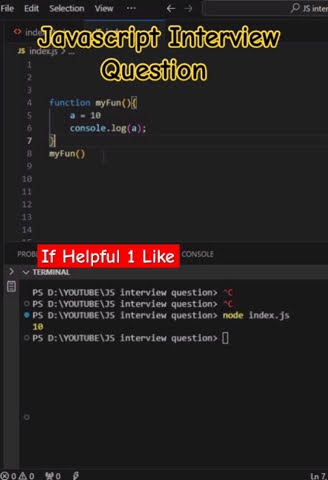 Javascript Interview Question Guess The Output Shorts Shortvideo
