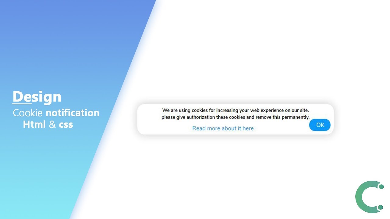 Cookies Notification Design In Html And Css Youtube