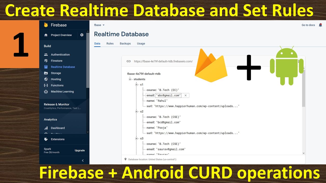 1 Create Firebase Realtime Database And Set Rules Youtube