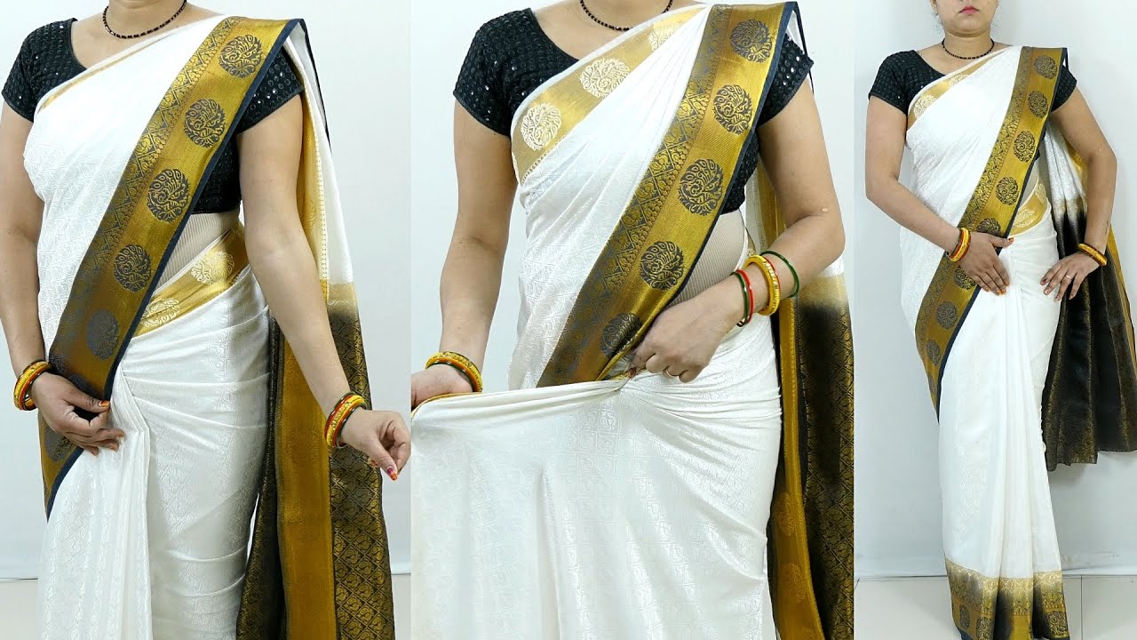 Cotton Silk Saree Draping Tutorial Saree Draping Trick For Beginners