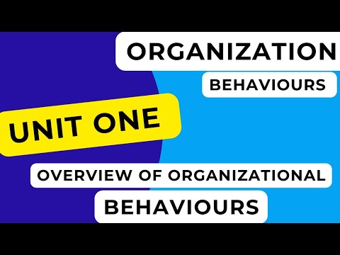 Organization Behaviour Unit One Tutorials Youtube