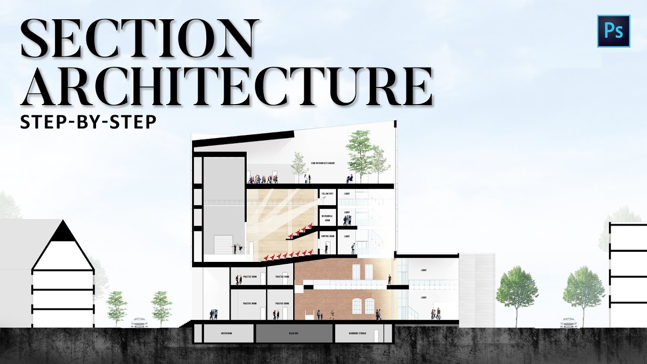 Section Rendering In Photoshop Easy Architectural Section 55 Off
