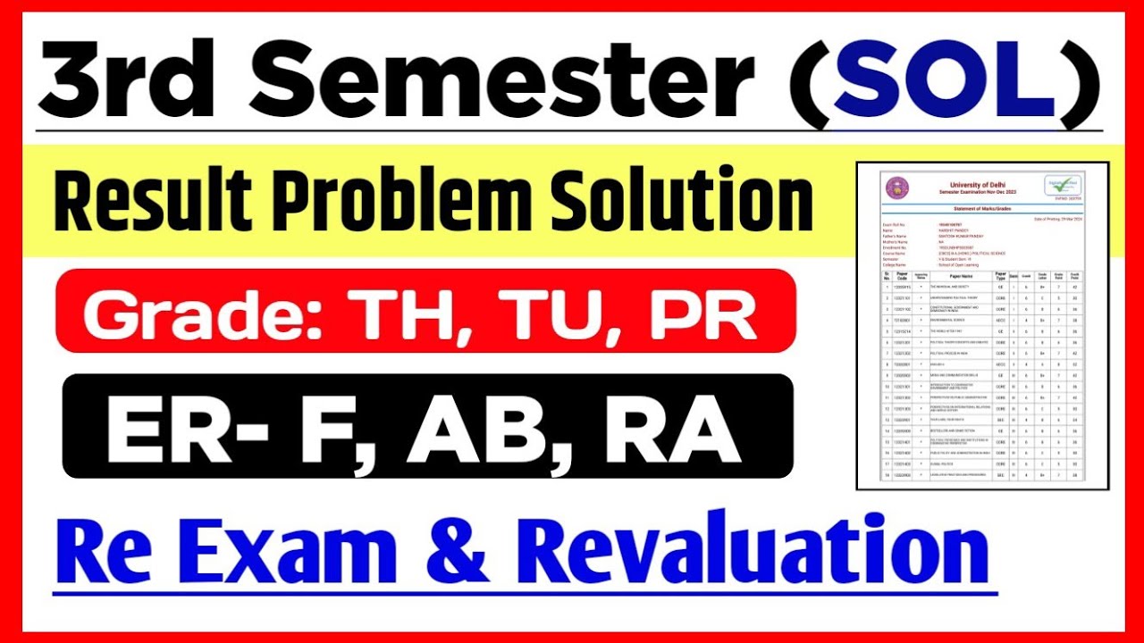 Sol 3rd Semester Result Problem Solution Er Ab Ra F Re Exam
