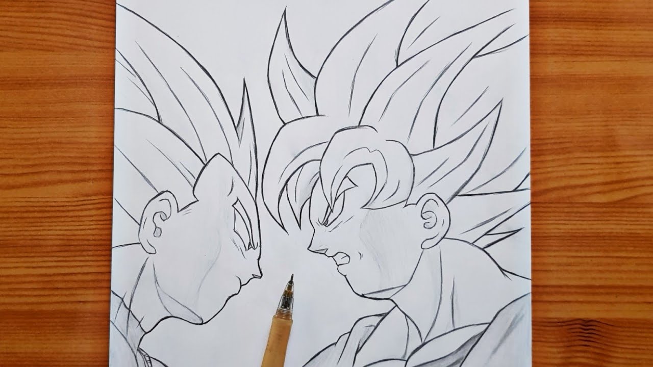 Vegeta Vs Goku Drawing How To Draw Goku Vs Vegeta Ssj Blue Step By