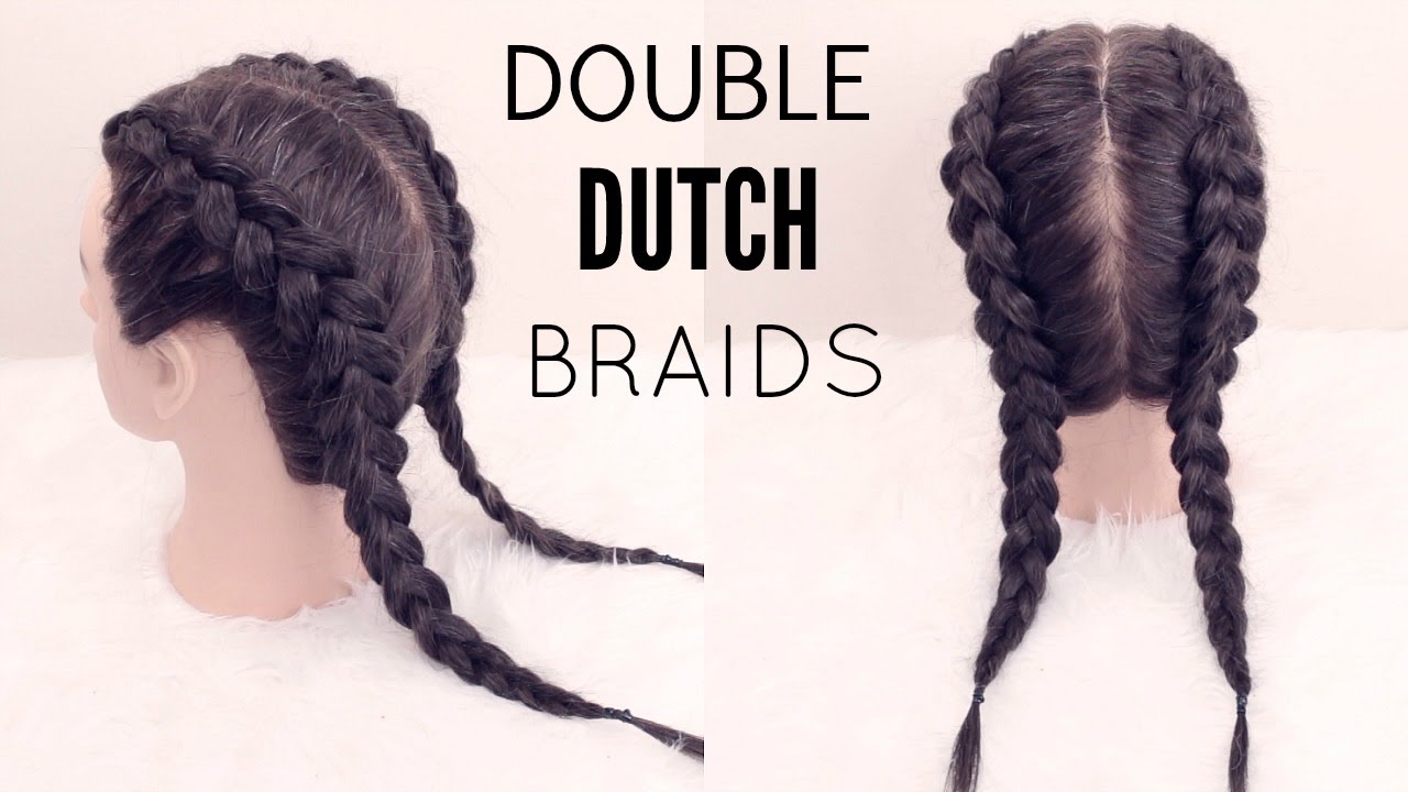 How To Double Dutch Braid Hair Tutorial Youtube
