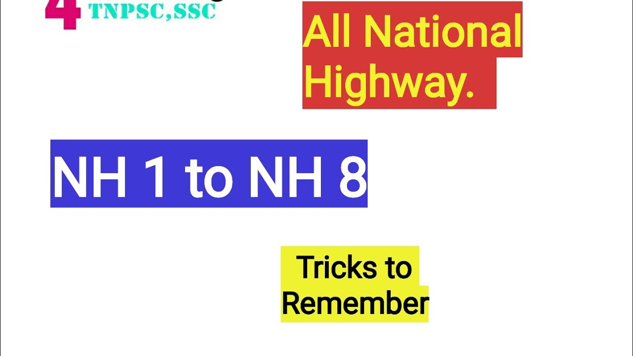 National Highways Trick To Remember In Tamil English Youtube