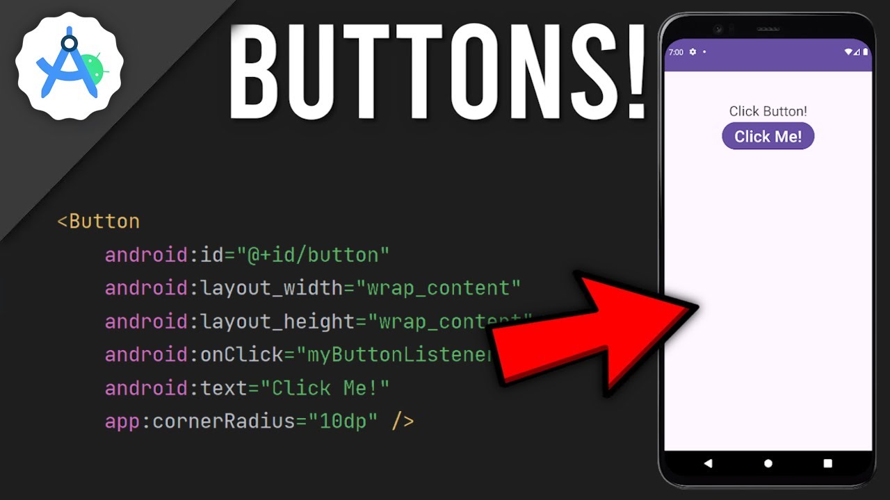 Buttons In Android Studio Java 3 Ways Youtube