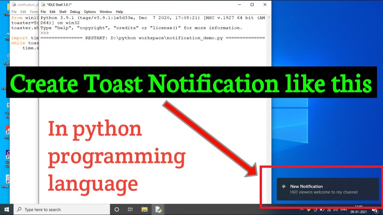 Create Toast Notification Of Windows In Python Programming Language