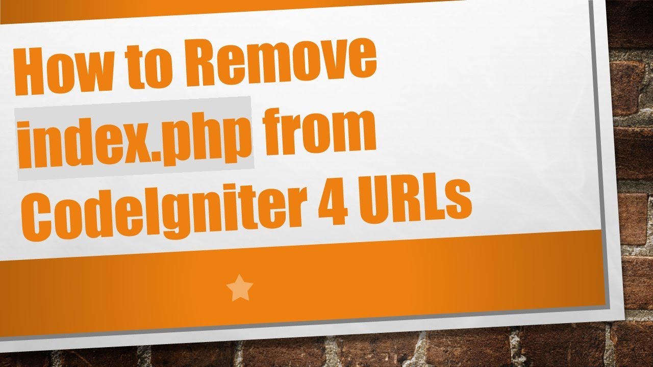 How To Remove Index Php From Codeigniter 4 Urls Youtube