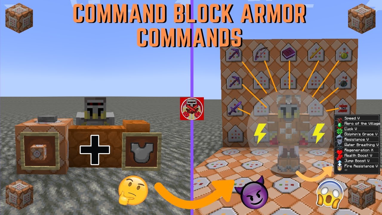 Command Block Tutorial 245 Command Block Armor Commands In Minecraft