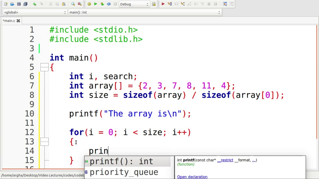 Linear Search Algorithms In C Youtube