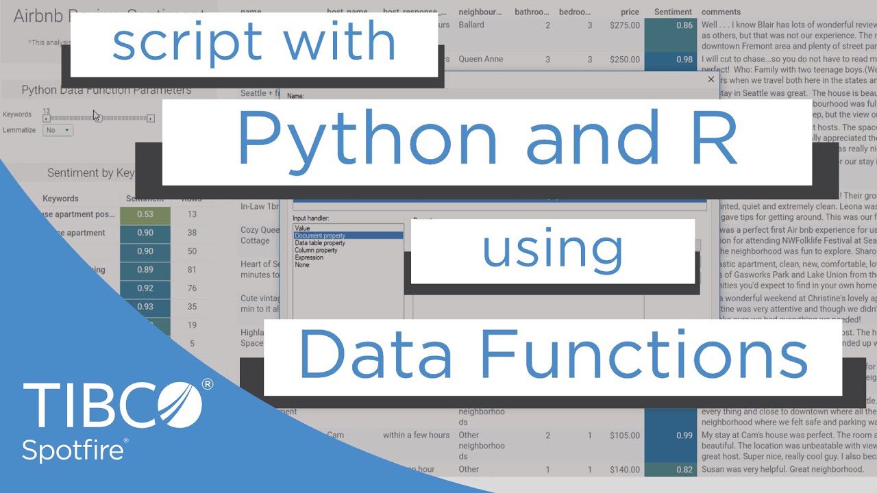 Script With Python R And More Using Spotfire Data Functions Youtube