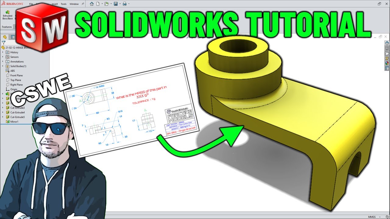 Solidworks Tutorial Angle Bracket Youtube