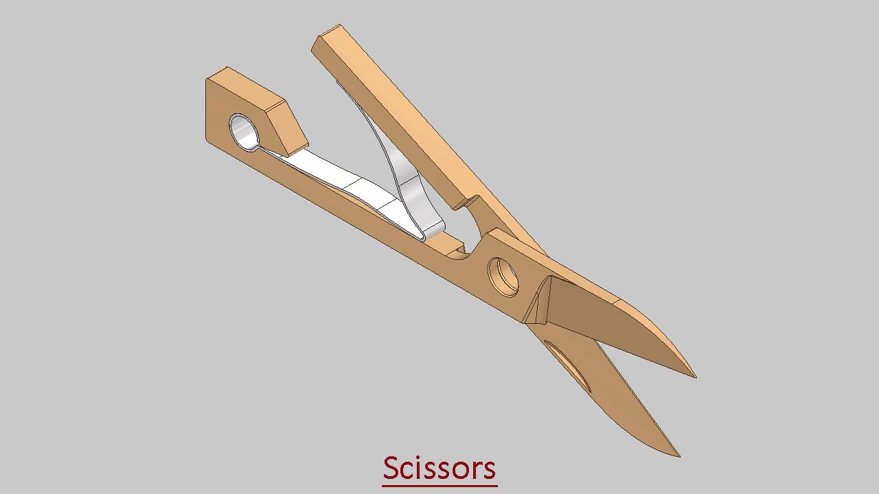 Scissors Spring Loaded Video Tutorial Autodesk Inventor Youtube