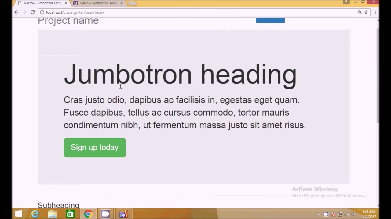Codeigniter 3 Controllers Views Using Bootstrap Tutorial 5 Youtube