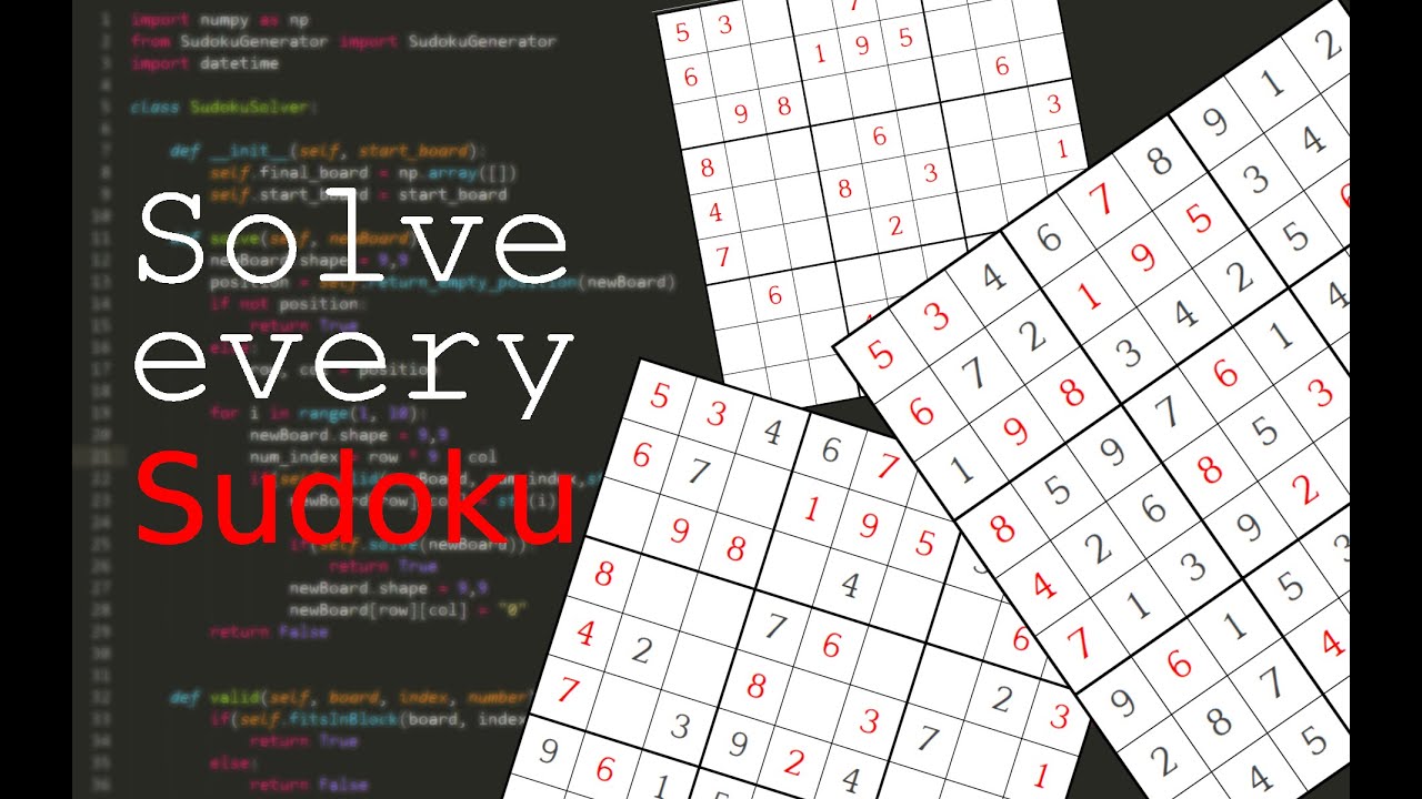 How To Solve Every Sudoku With Python Youtube