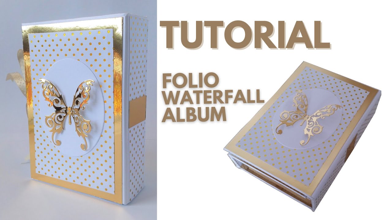Easy Mini Album Tutorial Using Gold Paper How To Make Waterfall Folio