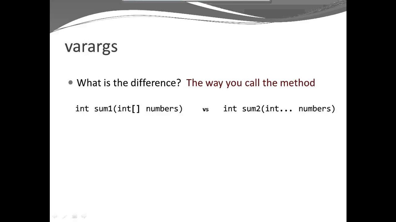 Java Basics Varargs Youtube