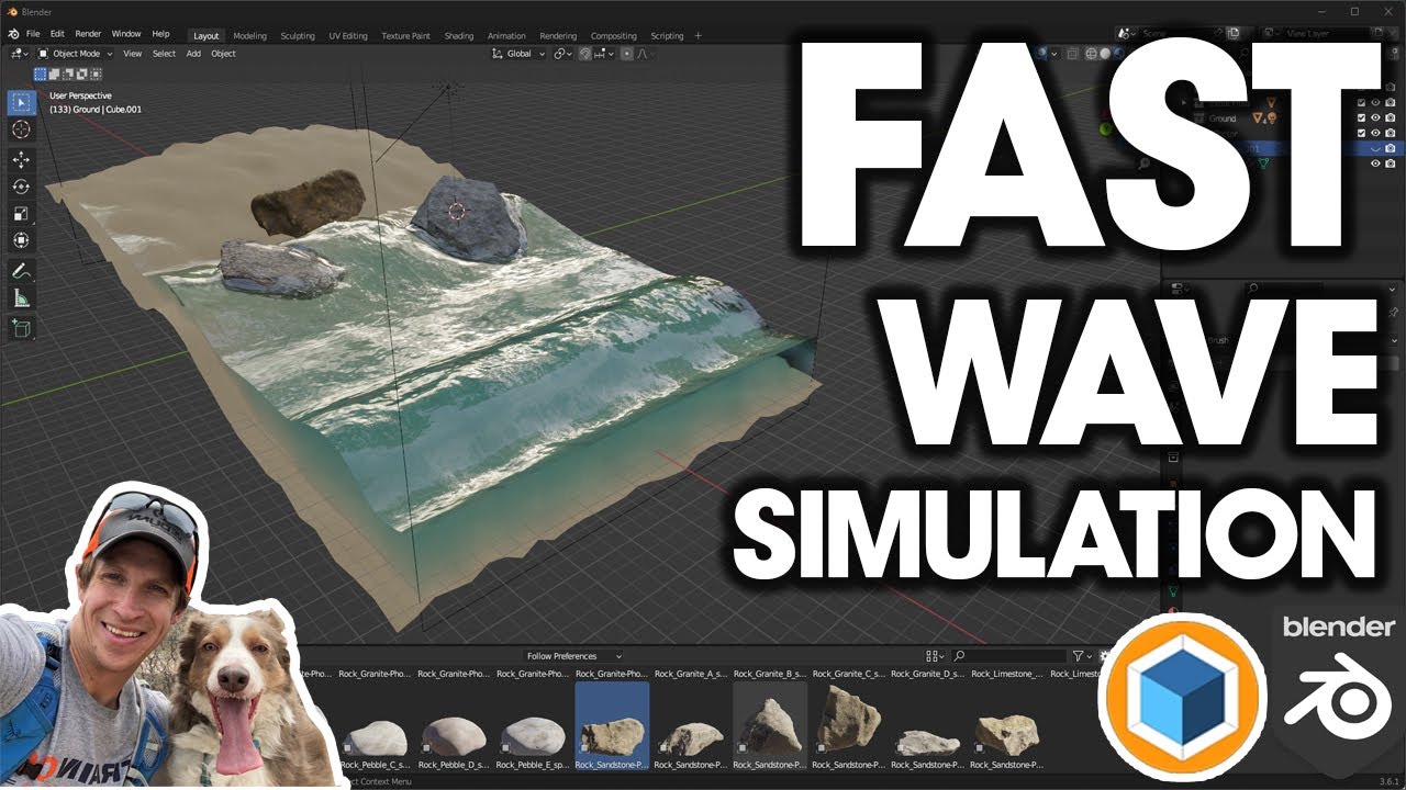The Fastest Way To Simulate Waves With Fluid In Blender Youtube