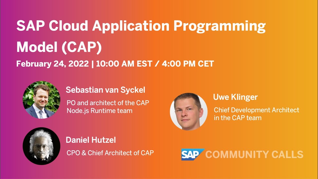 Sap Cloud Application Programming Model Cap Sap Community Call