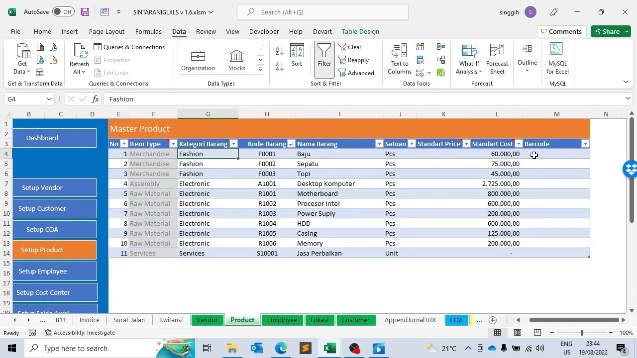 Chapter 2 Setup Master Data Produk Youtube