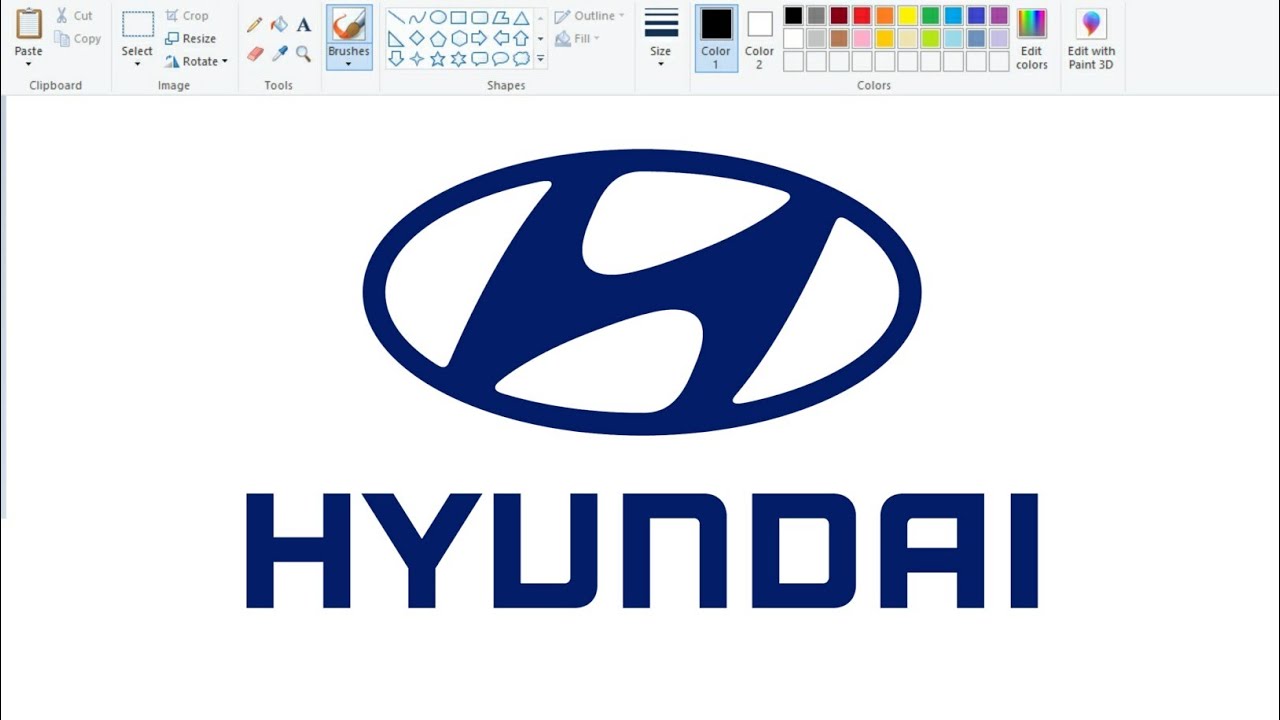 How To Draw Hyundai Logo In Computer Hyundai Car Logo Drawing Youtube