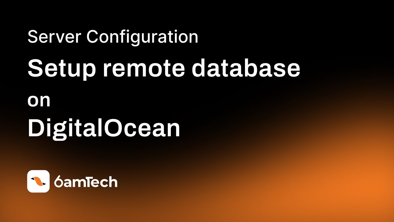 Setup Remote Database On Digitalocean Youtube